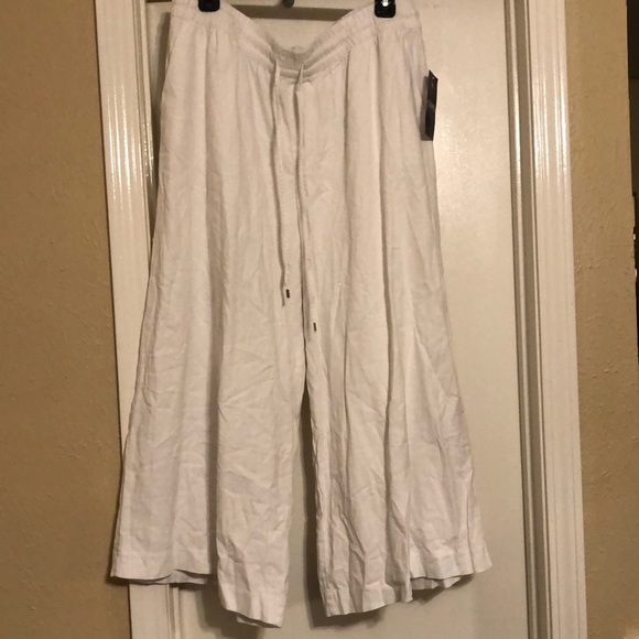 Chaps | Pants & Jumpsuits | Nwt Chaps Wide Leg Cotton Beach Capris ...